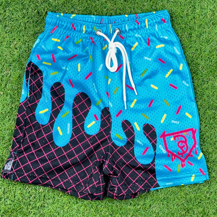 BatWrapz Blue Ice Cream Baseball Training Shorts - Youth
