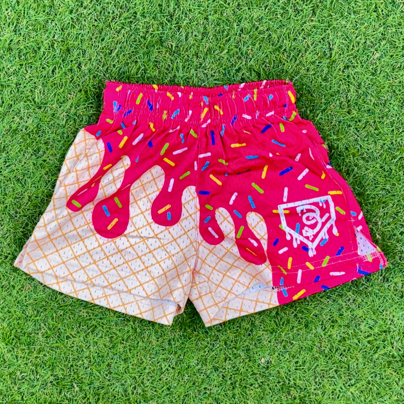 BatWrapz Pink Ice Cream Baseball Training Shorts - Toddler